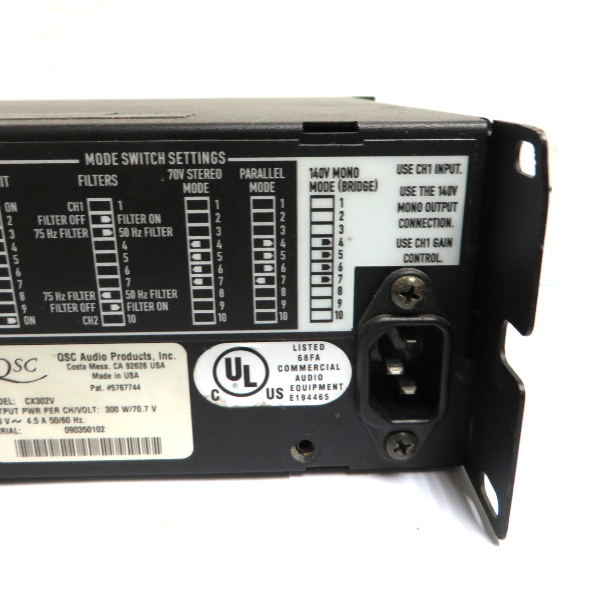 QSC Power Amplifier CX302V