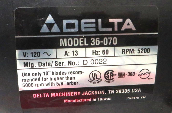 Delta Power equipment 36-070