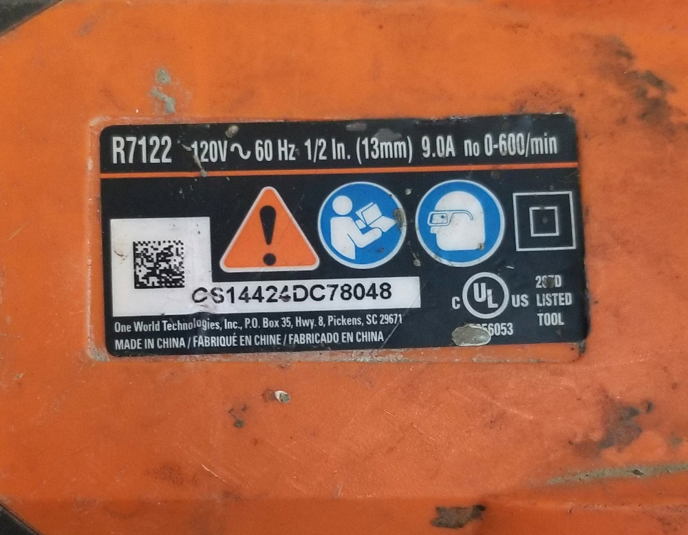 Ridgid Corded hand tools R7122