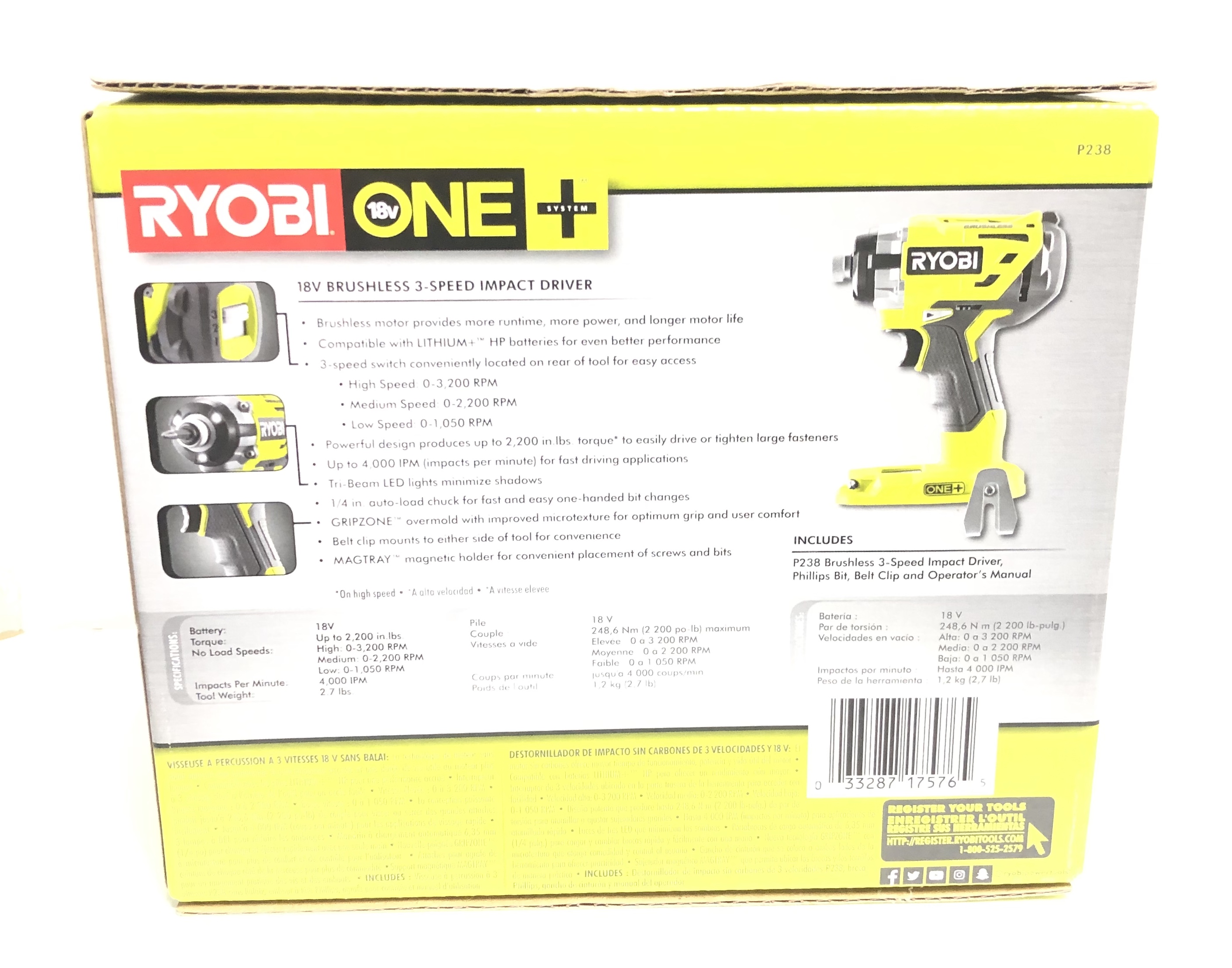 Ryobi Cordless hand tools P238