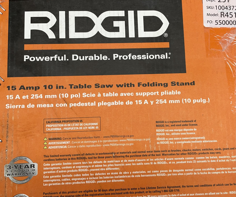 Ridgid Power equipment R4518